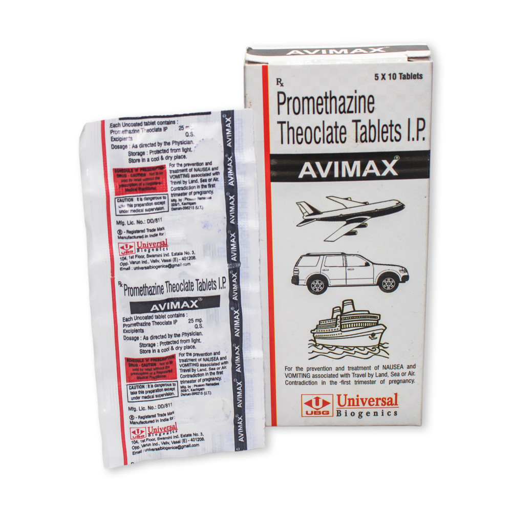 Avimax (Promethazine Theoclate Tablets IP) - Generics WOW